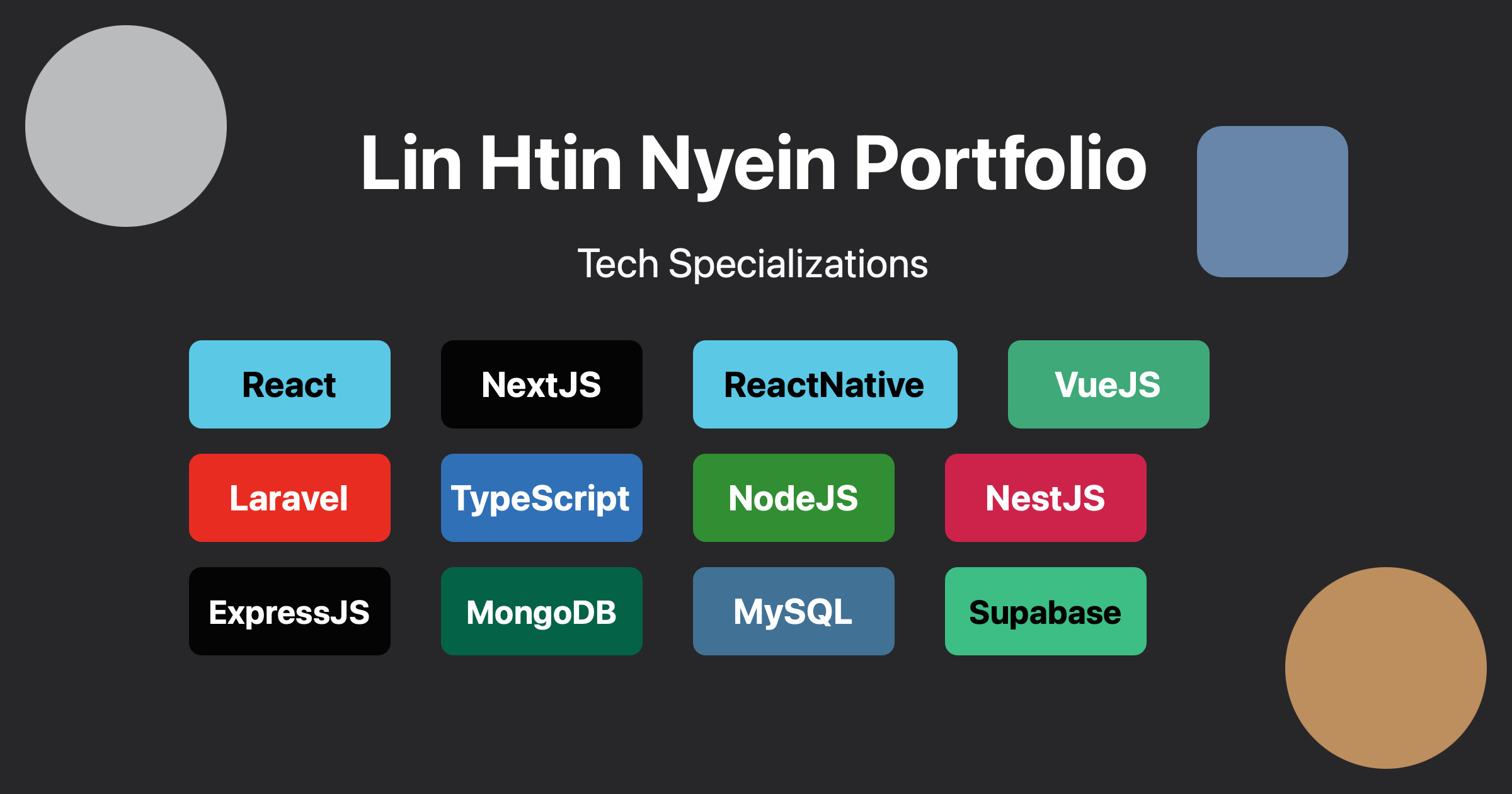 Lin Htin Nyein | Web Developer | Portfolio